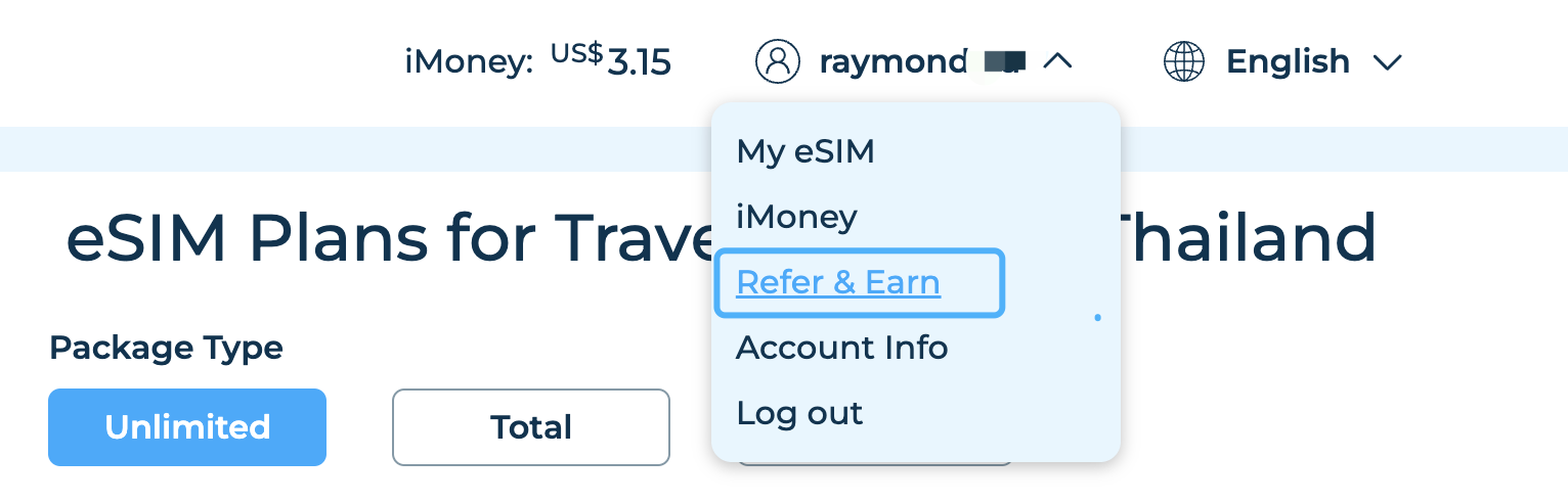Finding Your iRoamly Refer & Earn Referral Code